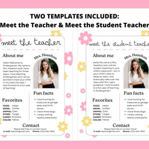 Meet the Teacher Meet the Student Teacher Editable Printable Canva ...