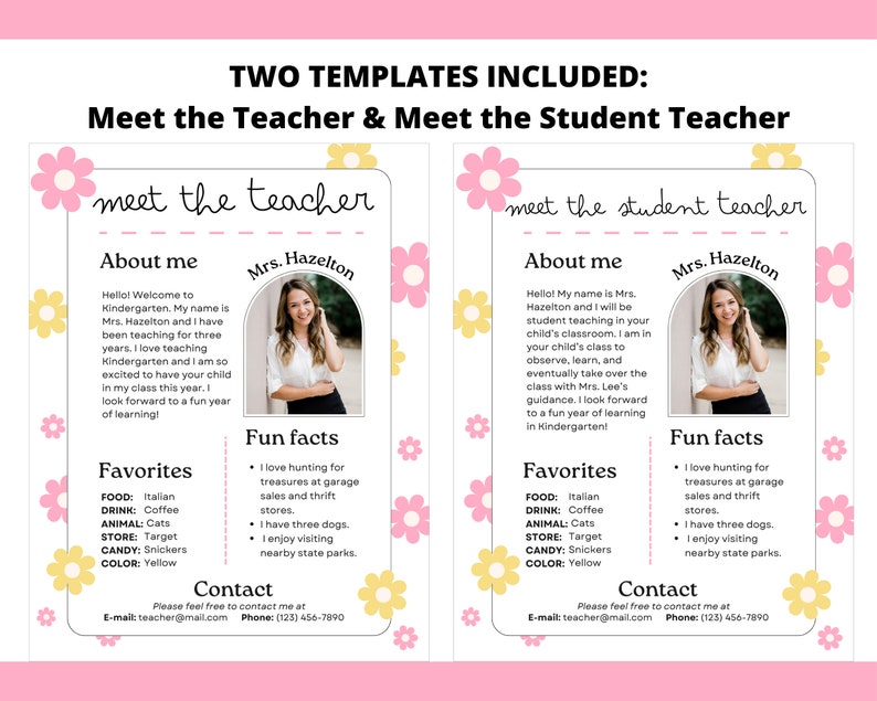 Meet the Teacher Meet the Student Teacher Editable Printable Canva ...