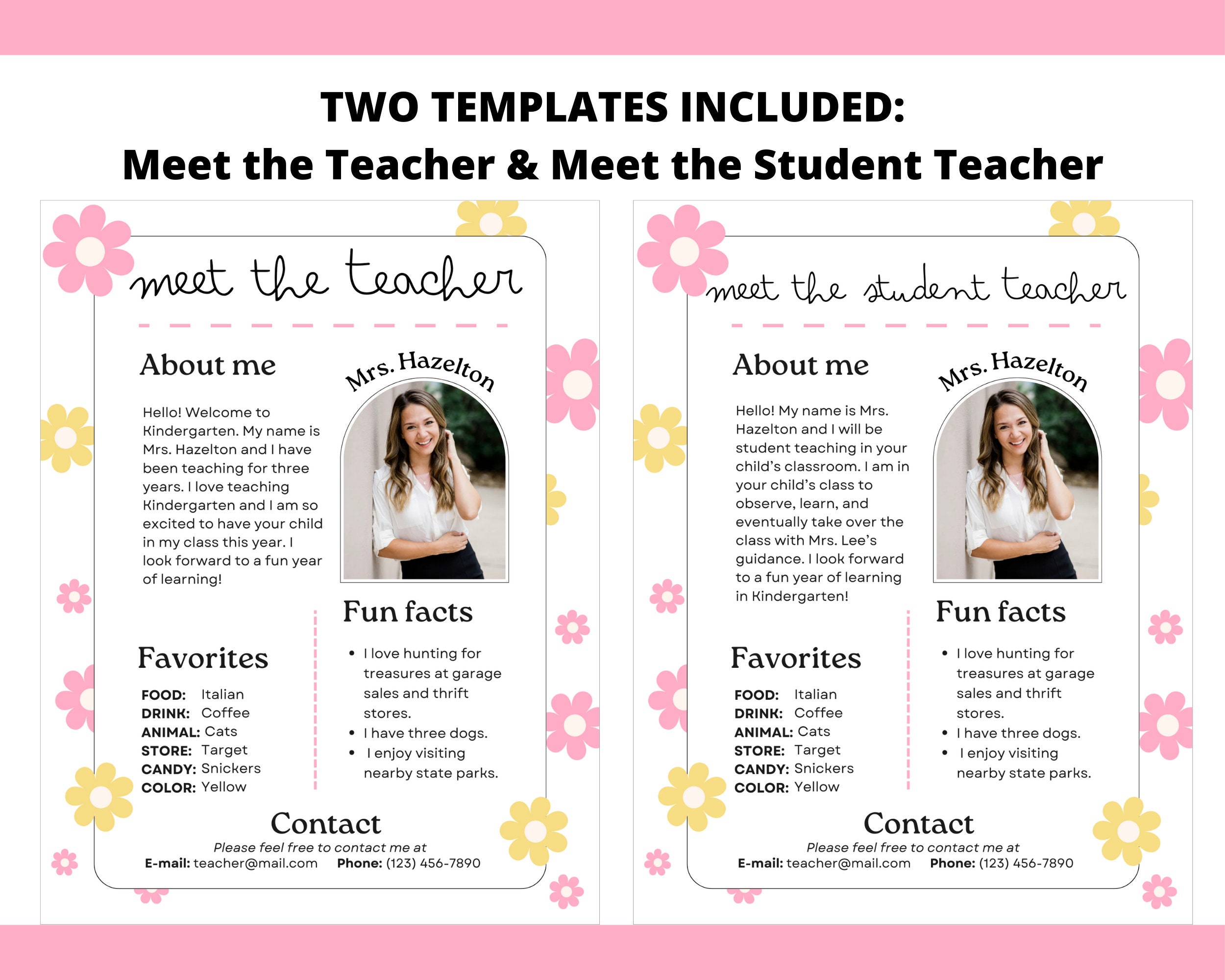 Meet the Teacher Meet the Student Teacher Editable Printable Canva ...