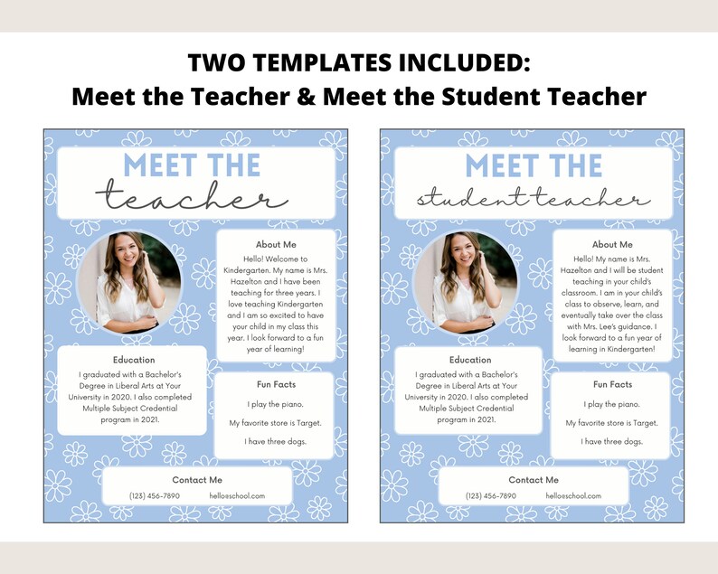 Meet the Teacher Introduction Letter Meet the Student Teacher ...