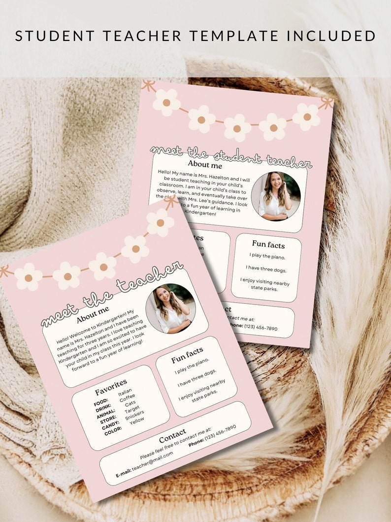 Meet the Teacher Editable Template, Printable Meet the Student Teacher ...