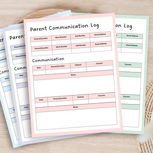 Parent Communication Log, Printable Call Log Teacher, Communication ...
