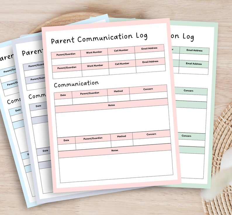 Parent Communication Log, Printable Call Log Teacher, Communication ...