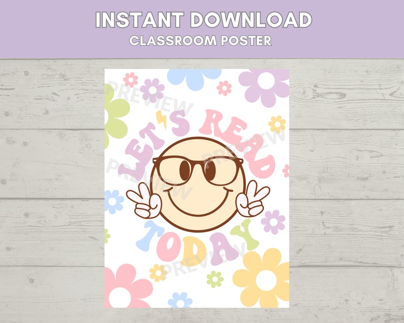 Printable Reading Corner Classroom Decor Educational Poster Pastel ...