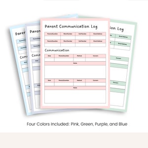 Parent Communication Log, Printable Call Log Teacher, Communication ...