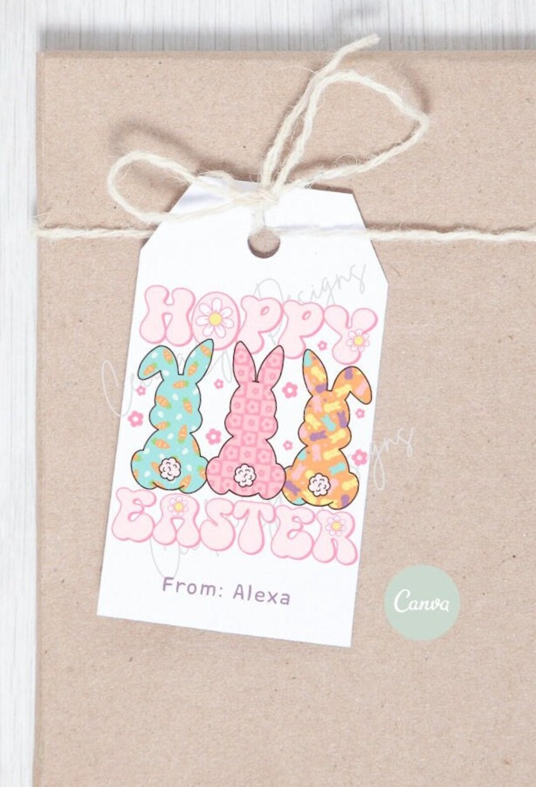 Printable hoppy Easter Bunny Tags Kids Classroom School Favors Treat ...