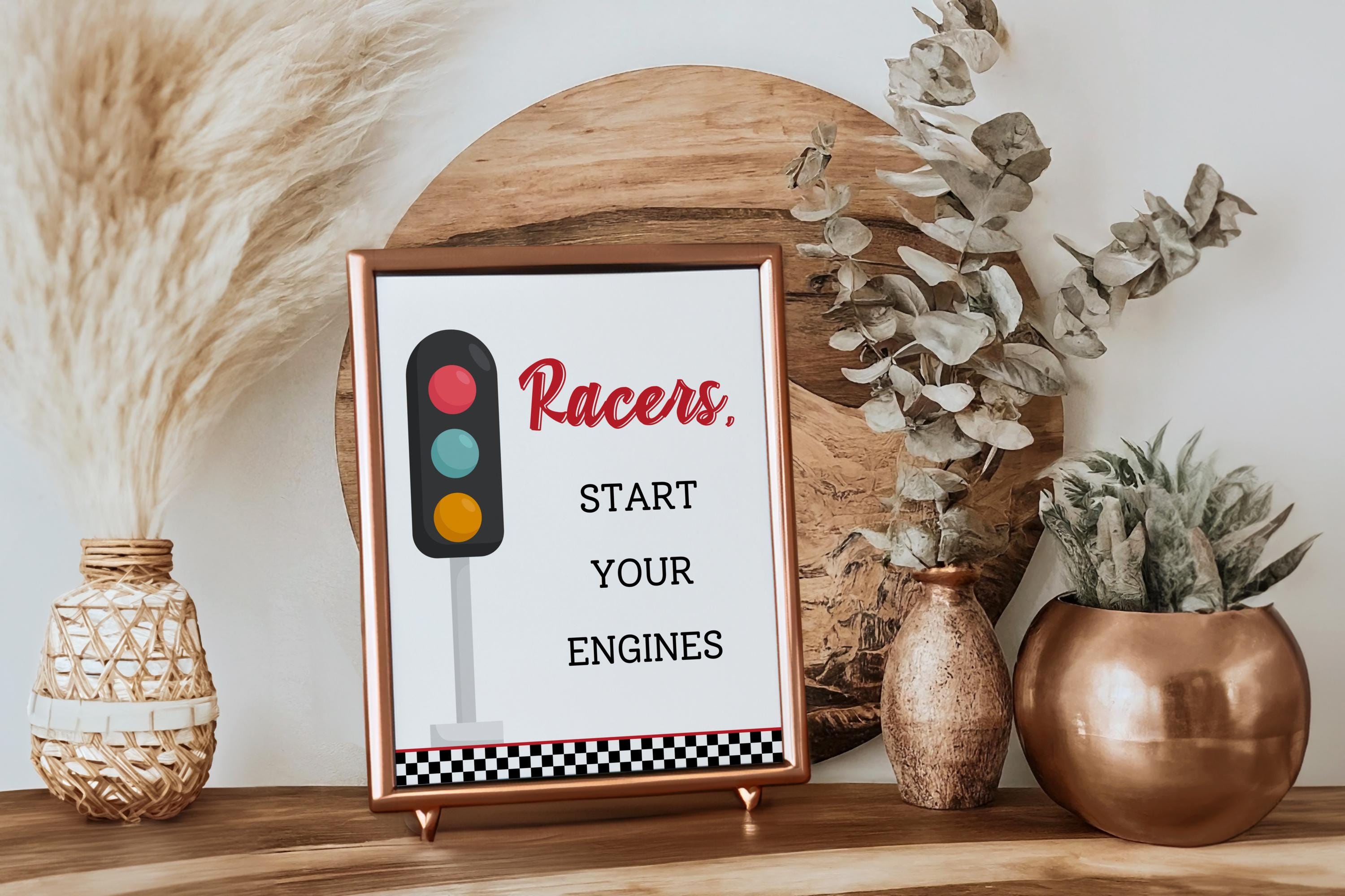 Fast One Race Car Birthday Signs, Printable 1st Birthday Boy Signs ...