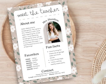 Floral Meet the Teacher, Meet the Teacher Flyer, Back to School Flyer ...