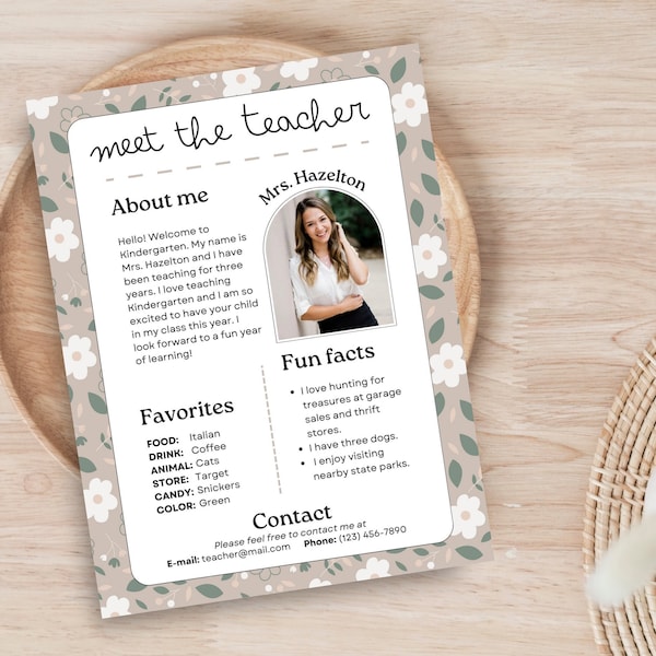 Meet the Teacher Template - Etsy