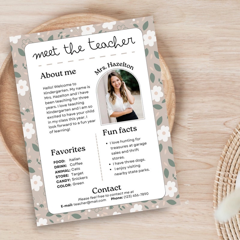 Meet the Teacher Template - Etsy
