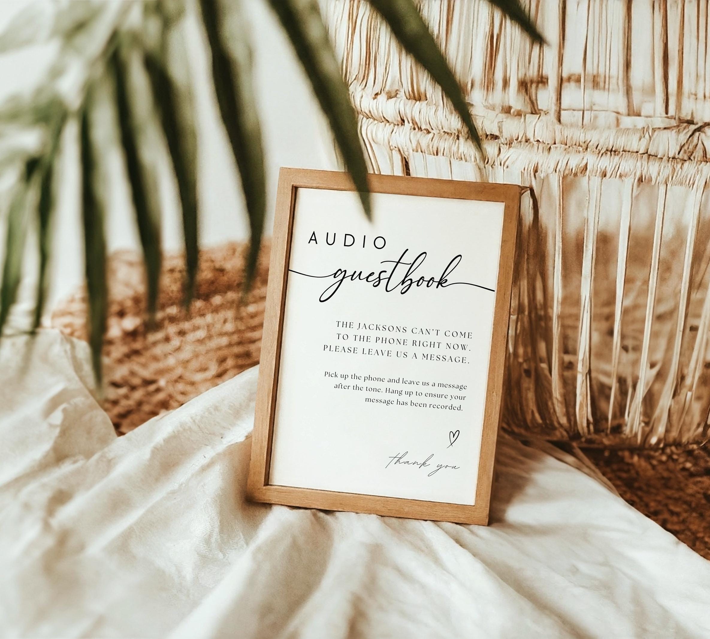 Audio Guestbook Sign, Printable Wedding Signage Audio Guest Book ...