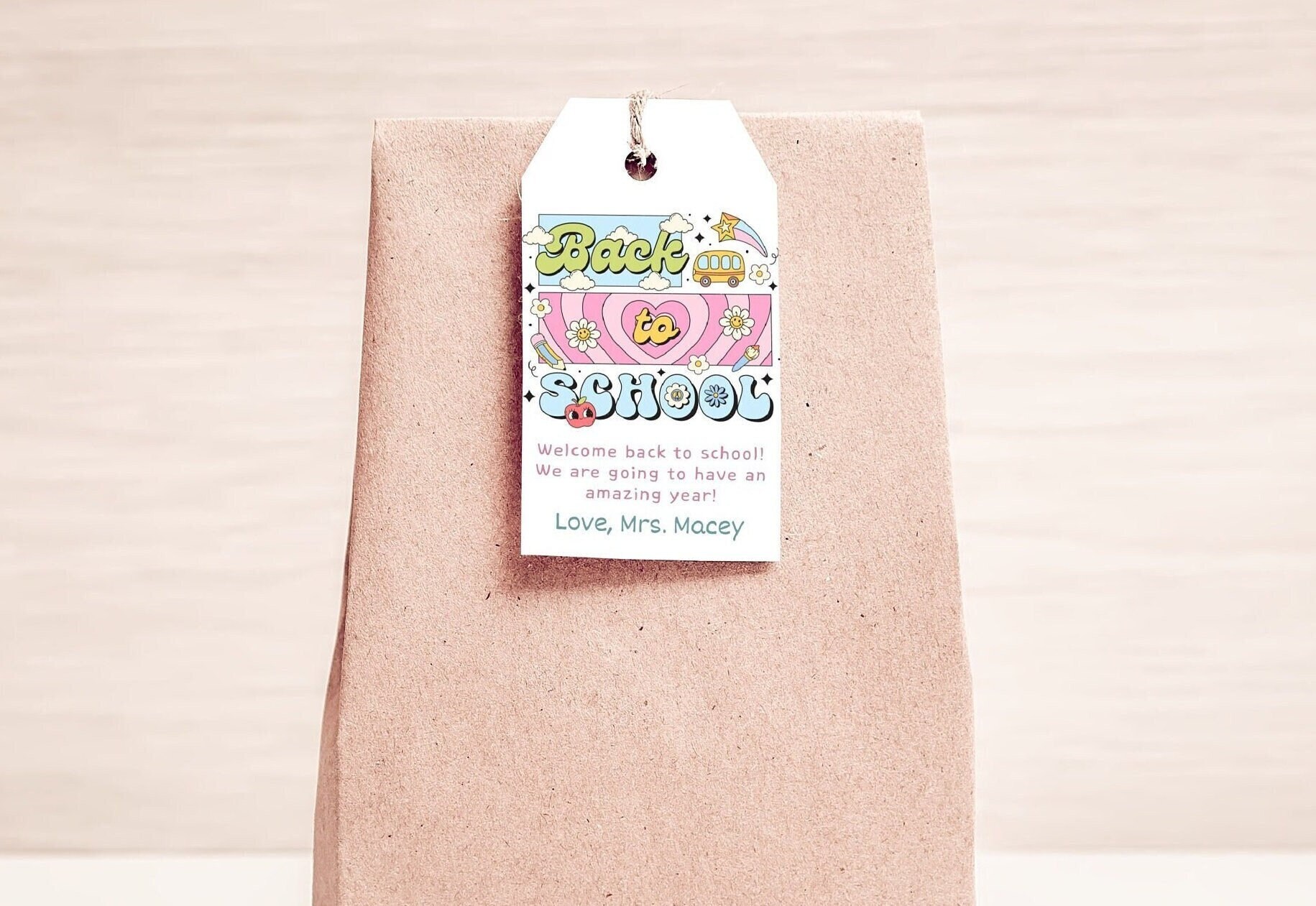 Back to School Tags, Printable Gift Bag Tag From Teacher, Editable 1st ...