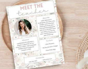 Boho Meet the Teacher Editable Template Letter Flyer, Back to School ...