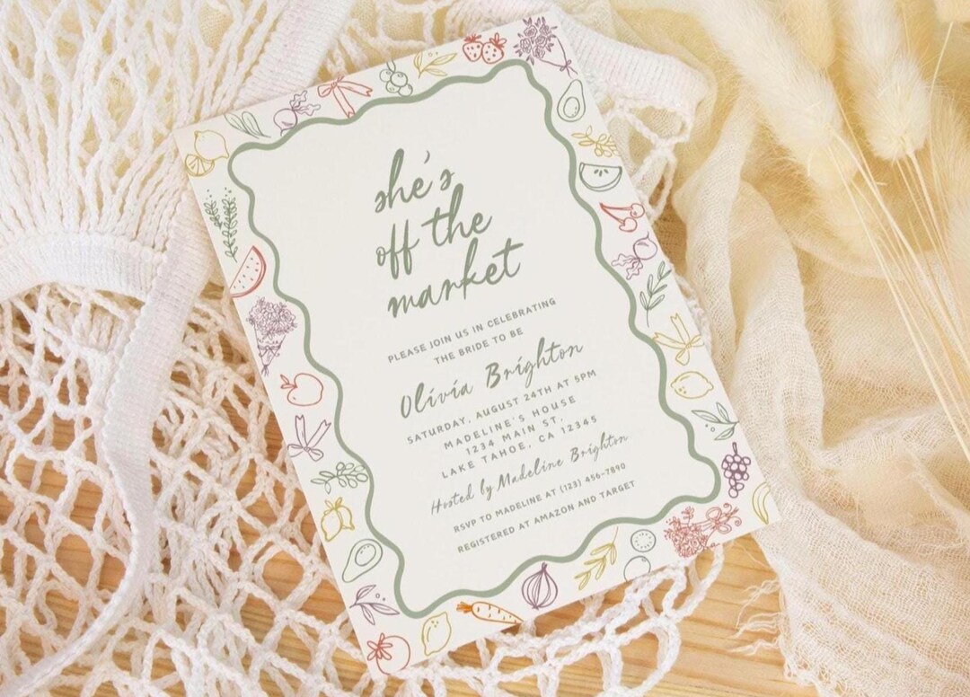She’s off the Market Bridal Shower Invitation Template, Printable Fresh ...