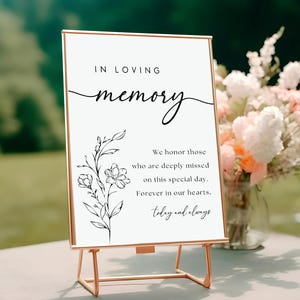 Memory Table Sign, in Loving Memory Wedding Sign, Bridal Shower Sign ...