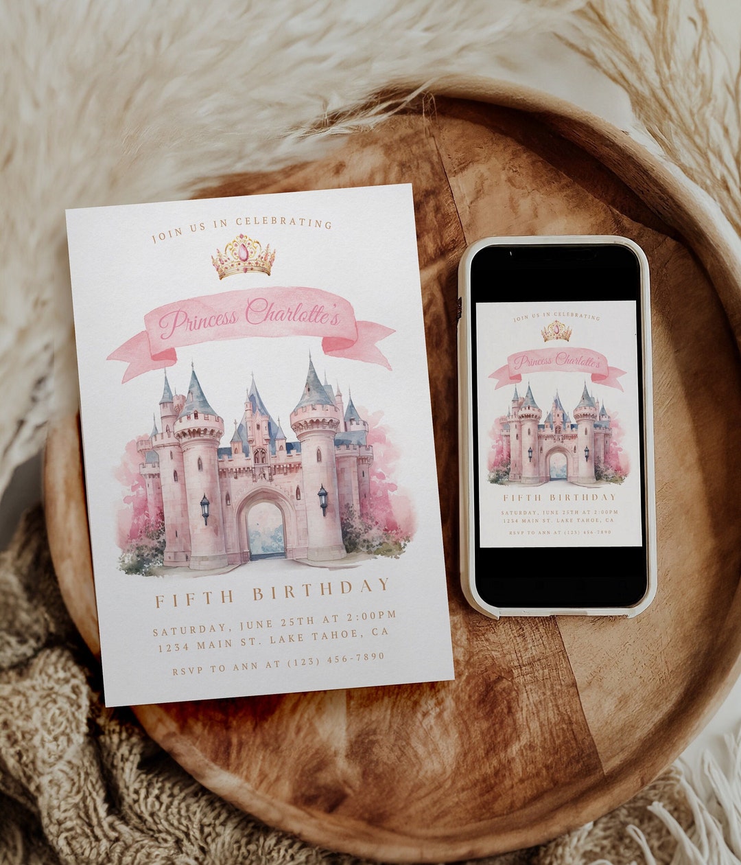 Princess Birthday Invitation, Editable Princess Party Invitation ...