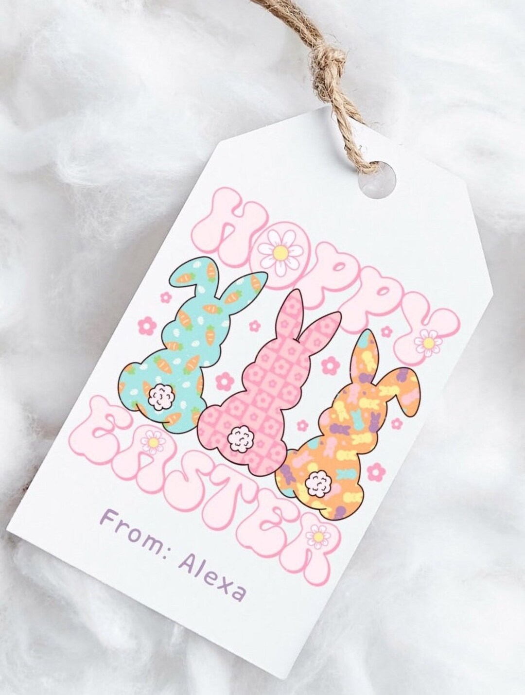 Printable Easter Tags, Easter Bunny Tags, Personalized Easter Bunny ...