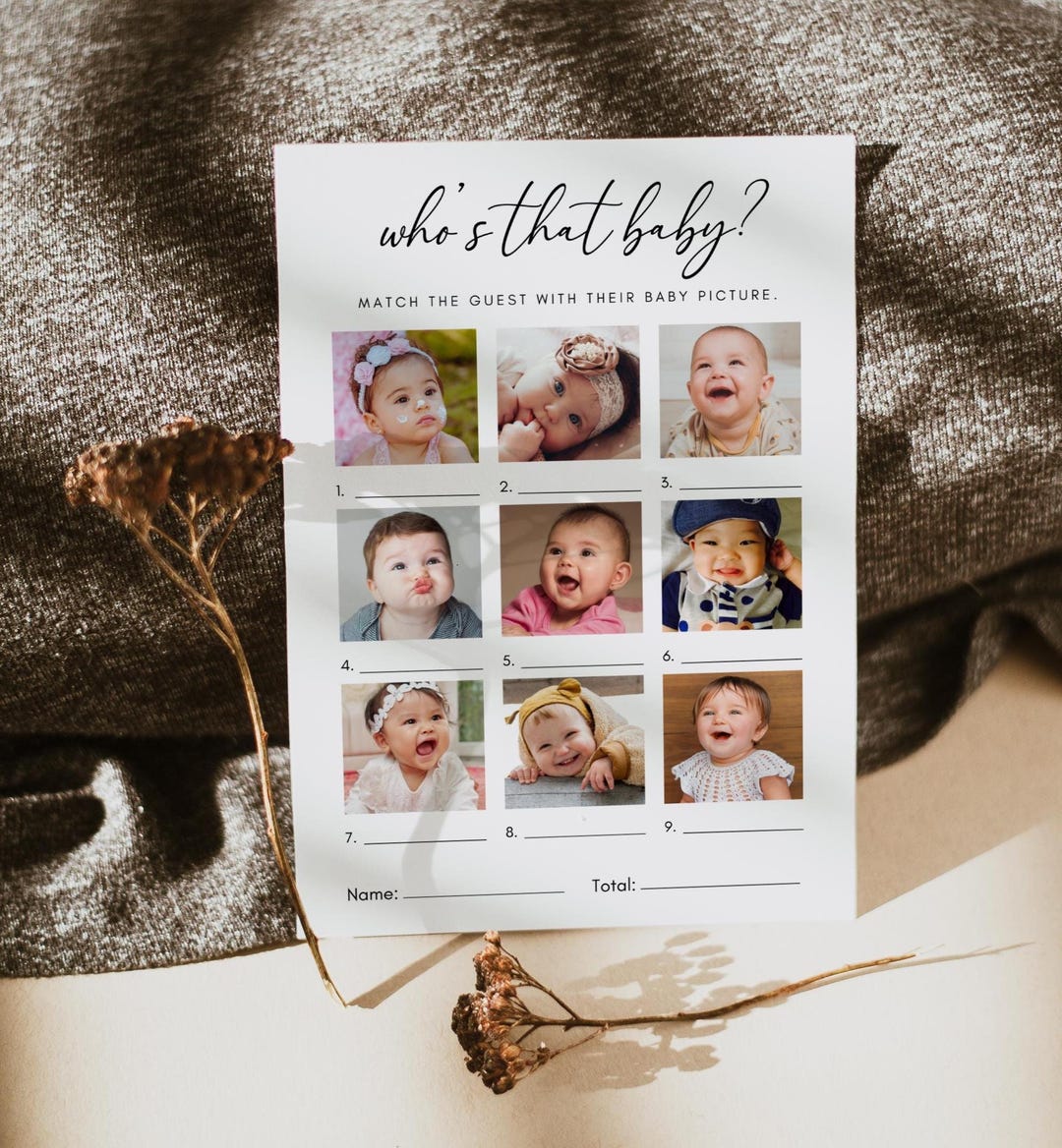 Who's That Baby Game, Editable Photo Baby Shower Game, Printable Baby ...