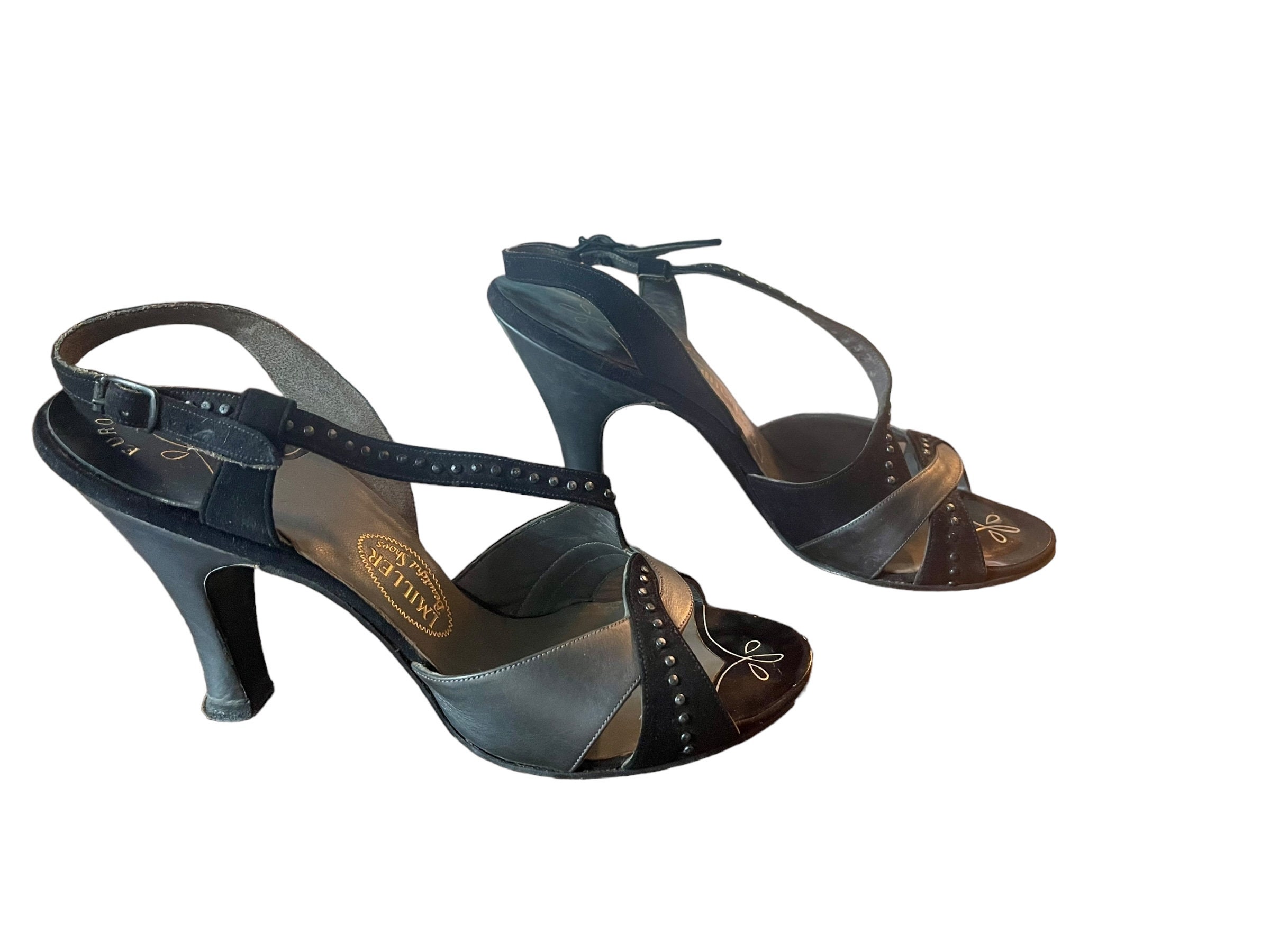 Vintage 1950's Black Slingback Dancing Shoes by i.miller Beautiful ...