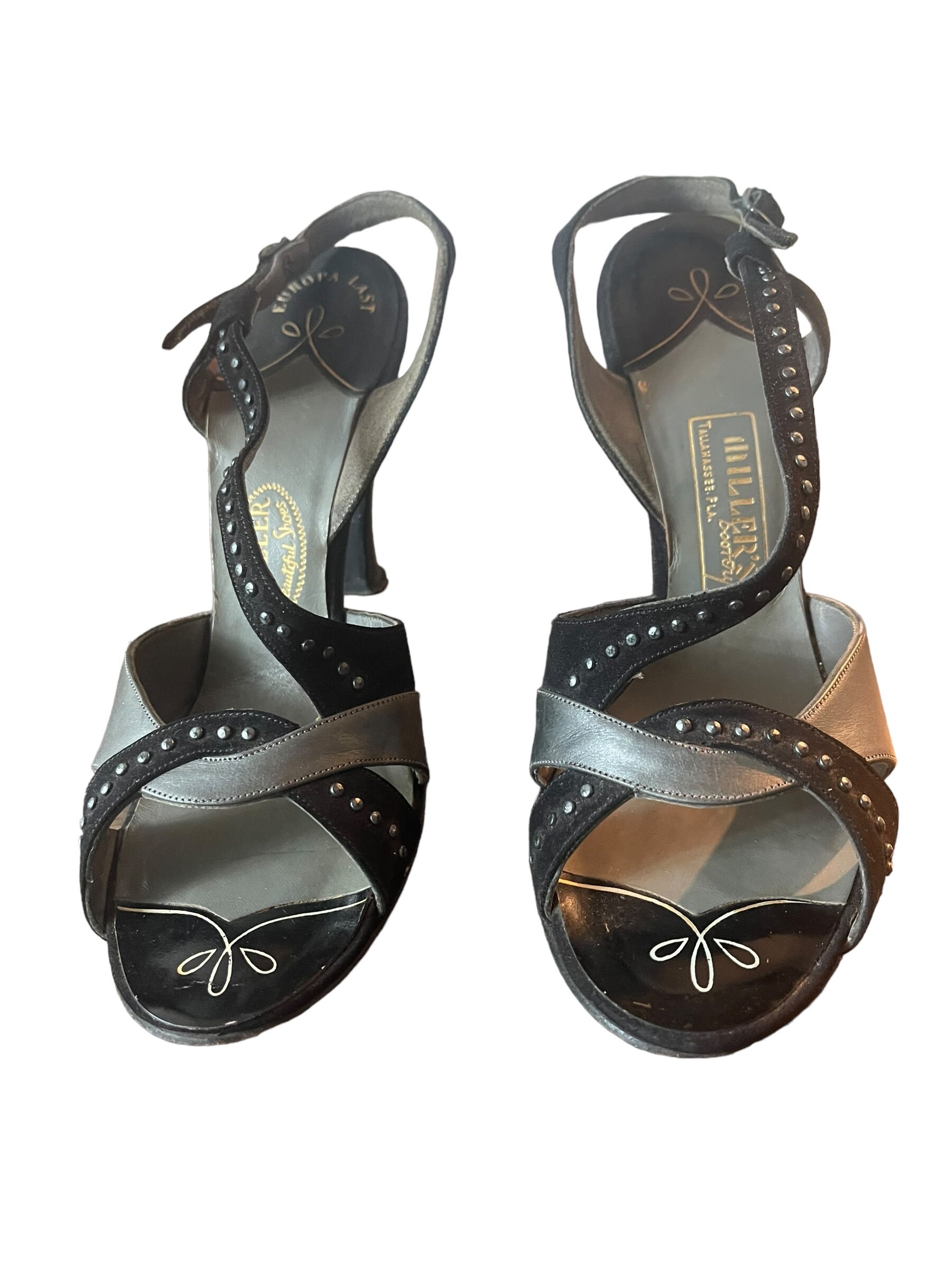 Vintage 1950's Black Slingback Dancing Shoes by i.miller Beautiful ...