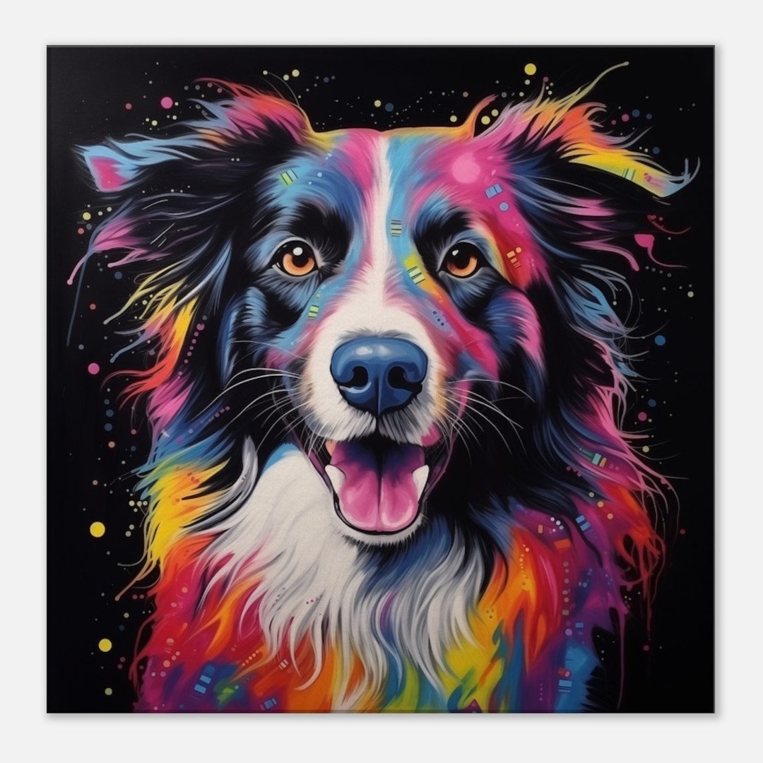 Border Collie Canvas Wall Art, Border Collie Canvas, Border Collie Wall ...