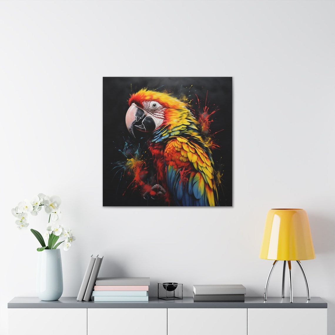 Colourful Parrot Canvas Wall Art, Parrot Canvas, Parrot Wall Art ...