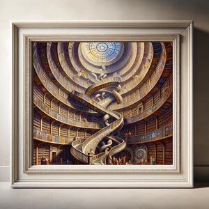 Grand Rotunda Library: A Surreal Dance of Gravity, Light, and Knowledge ...
