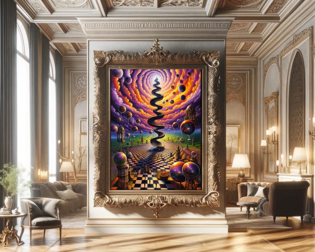 Surreal Dreamscape: A Vortex of Geometric Wonders, Infinite Reflections ...