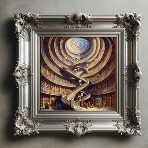 Grand Rotunda Library: A Surreal Dance of Gravity, Light, and Knowledge ...
