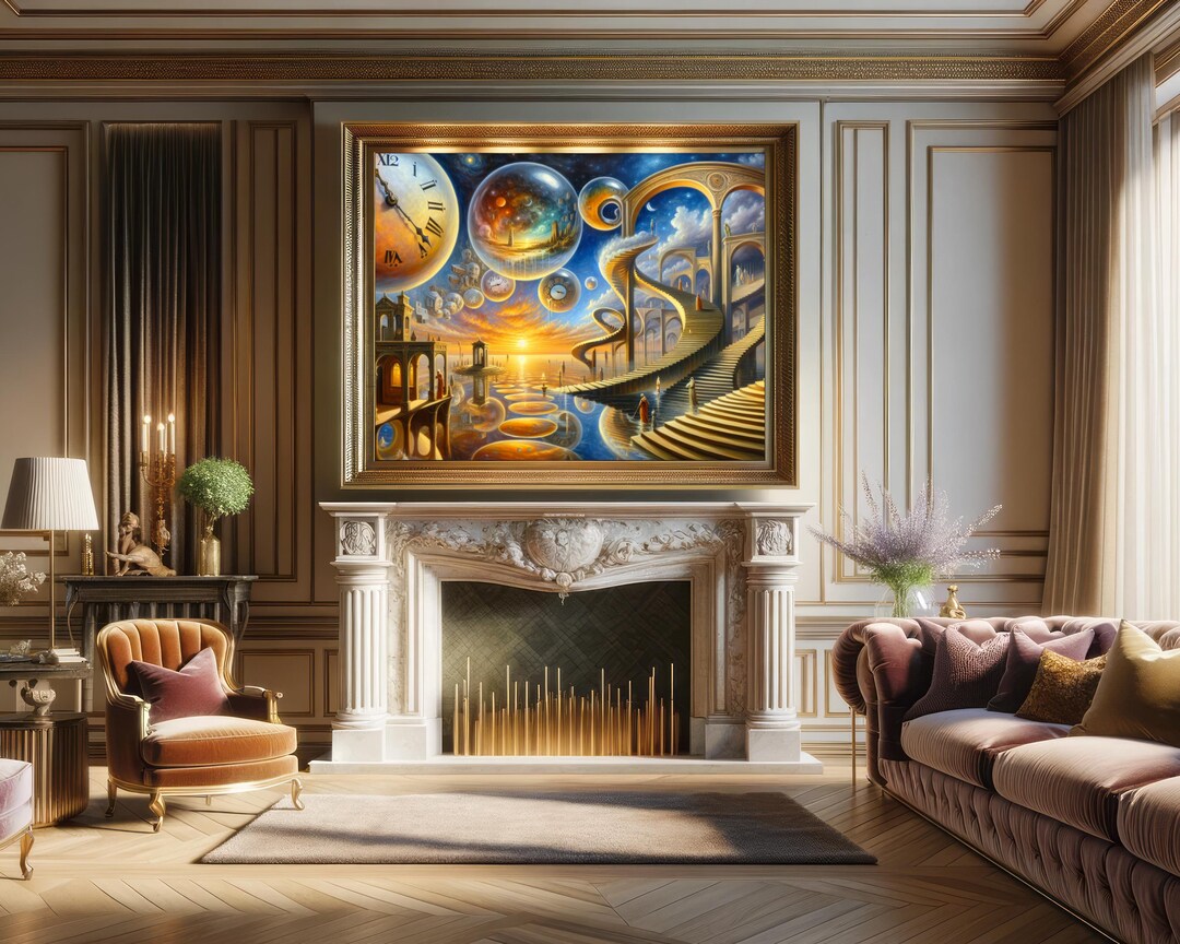 Surreal Landscape With Melting Clocks, Infinite Staircases, and a ...