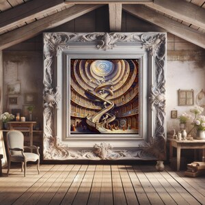 Grand Rotunda Library: A Surreal Dance of Gravity, Light, and Knowledge ...