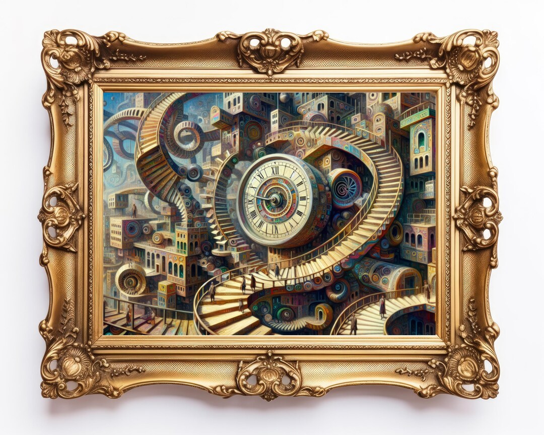 Surreal Cityscape With Gravity-defying Staircases, Warhol-inspired ...