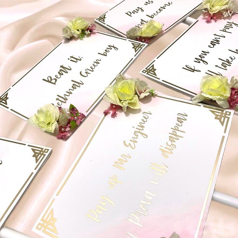 Wedding Money/gate Signs - Entrance Sign, No Money, No Honey, Pay Up ...