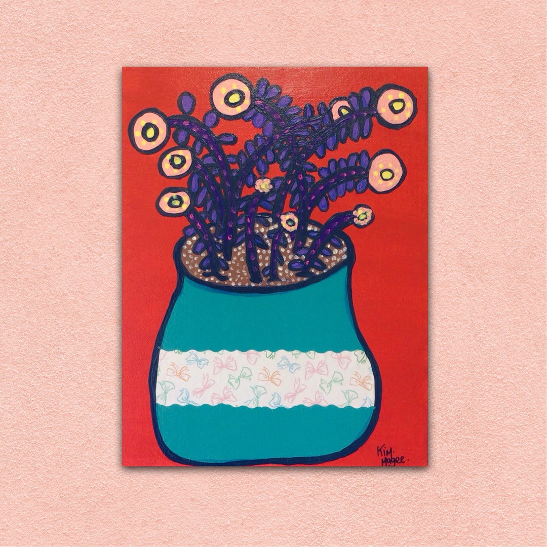 Succulent Pot Still Life Floral Painting, Kim Magee Original Art - Etsy