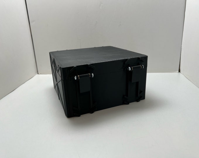 8x8x4in 3D Printed ABS Plastic Black Carbon Box Reinforced With Lid ...