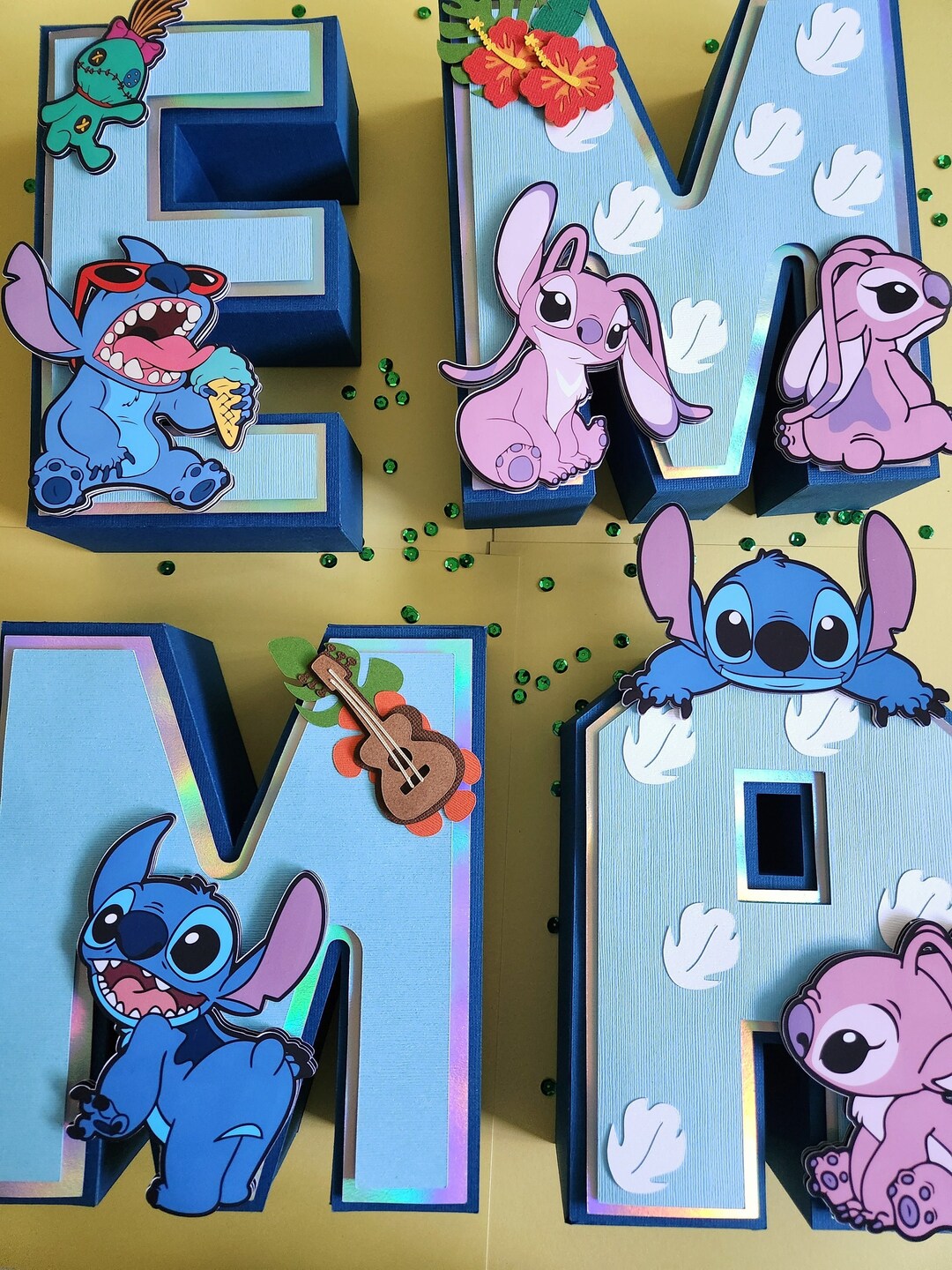 Stitch Birthday Party Theme 3D Letter Name Set Lilo and Stitch Birthday ...