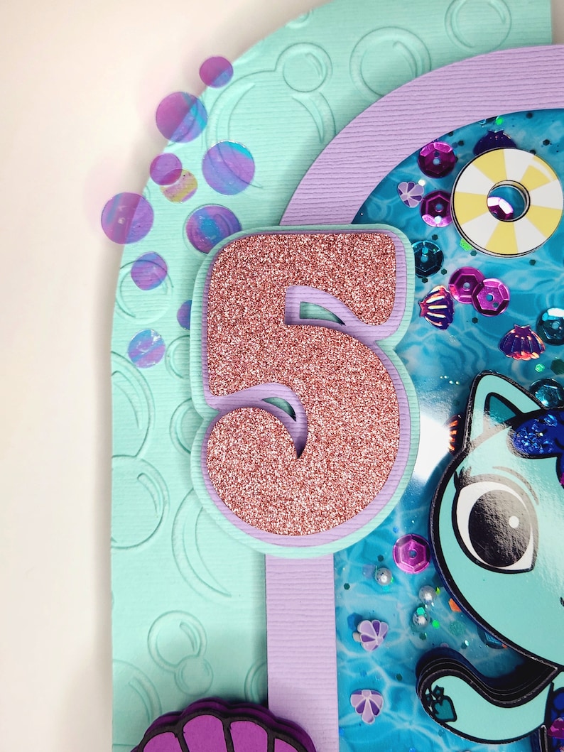 Gabby's Dollhouse Theme Cake Topper Mercat Cake Topper Cat Cake Topper ...