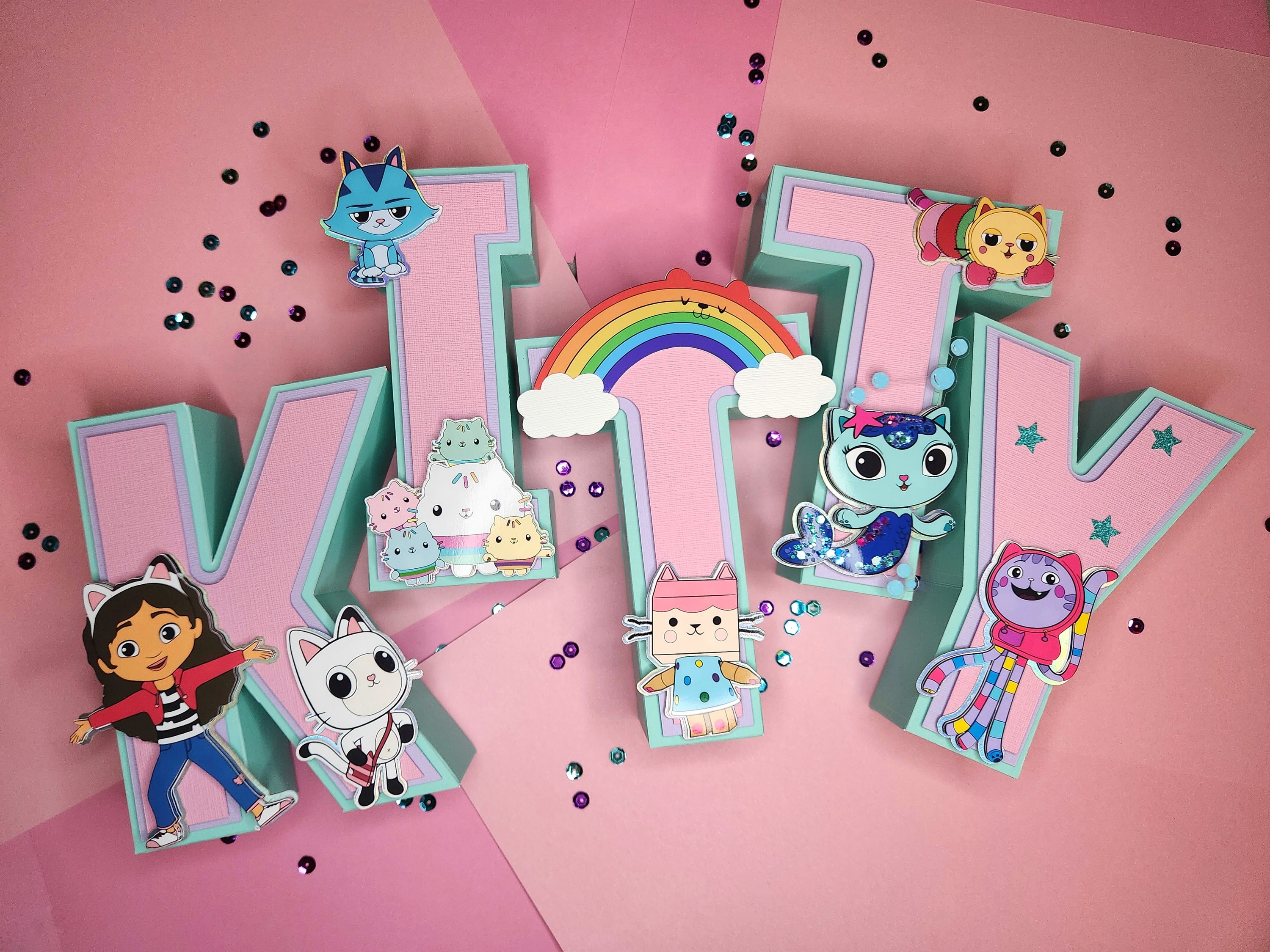 Gabby's Dollhouse Theme Birthday Banner Personalized Birthday Party ...