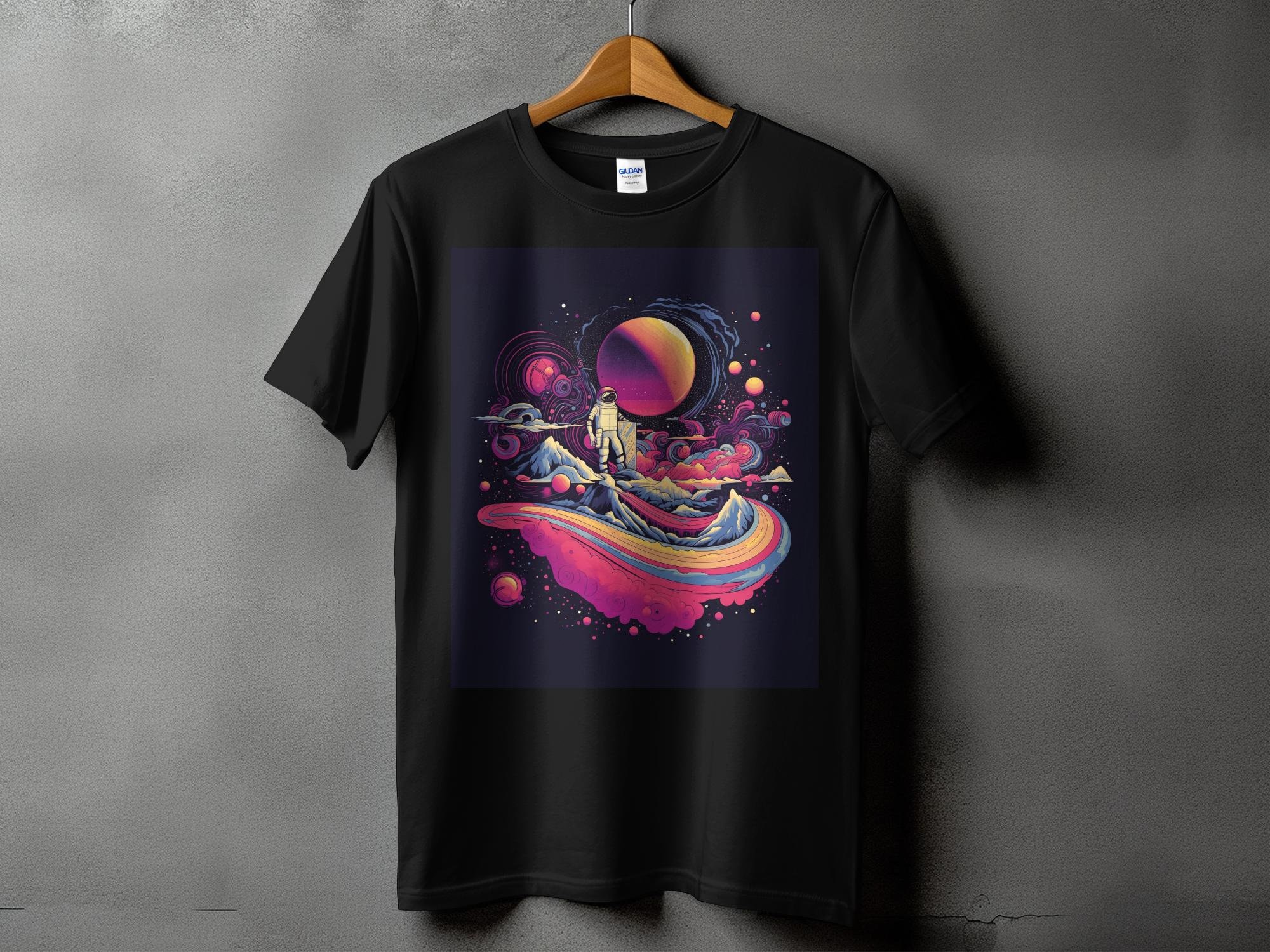 Colorful Astronaut Fantasy Space Graphic Tee, Cosmic Exploration T ...