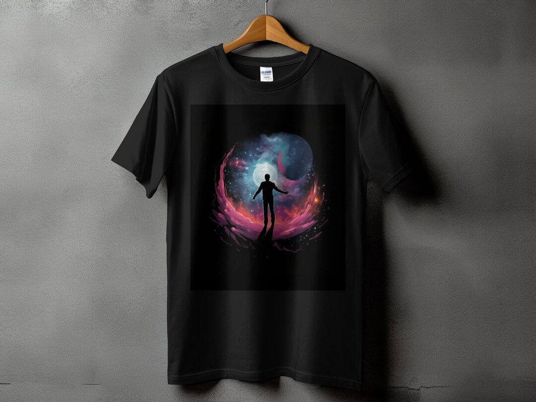 Cosmic Space Explorer Graphic Tee, Astral Scenic Men's T-shirt, Starry ...