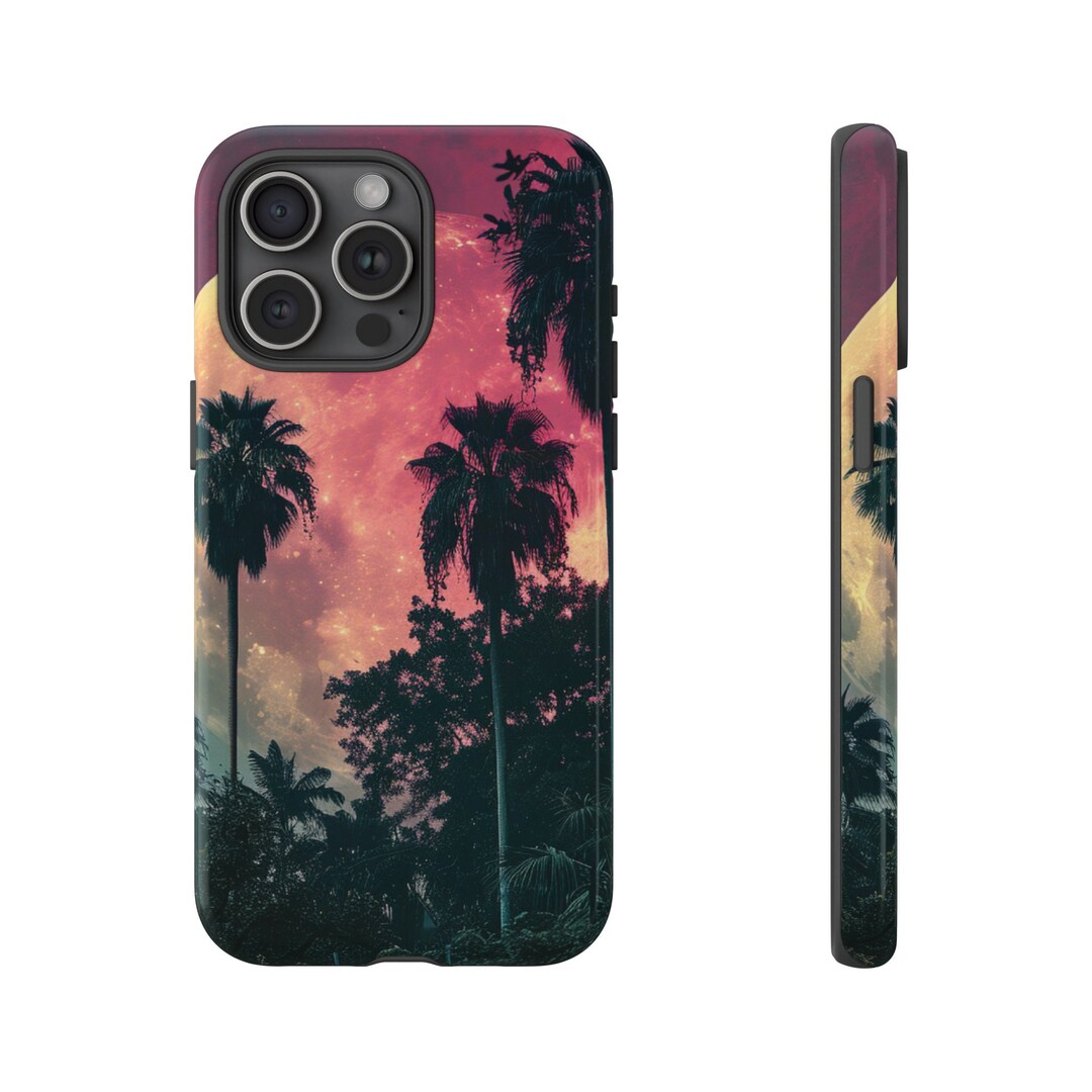 Retro Palm Trees Phone Case, Tropical Beach Phone Case, Iphone, Pixel ...