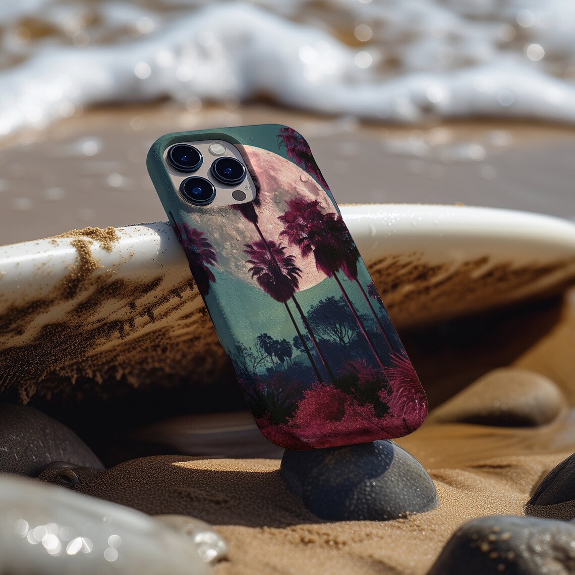 Retro Palm Trees Phone Case, Tropical Beach Phone Case, Iphone, Pixel ...