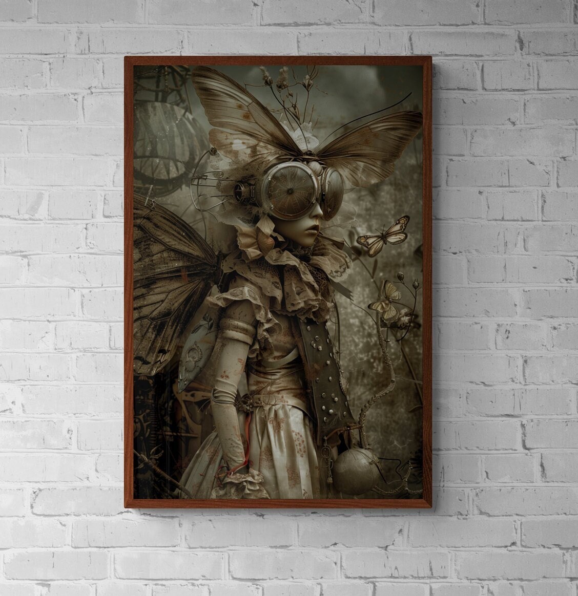 Steampunk Butterfly Girl Fantasy Wall Art, Gothic Decor, Steampunk ...