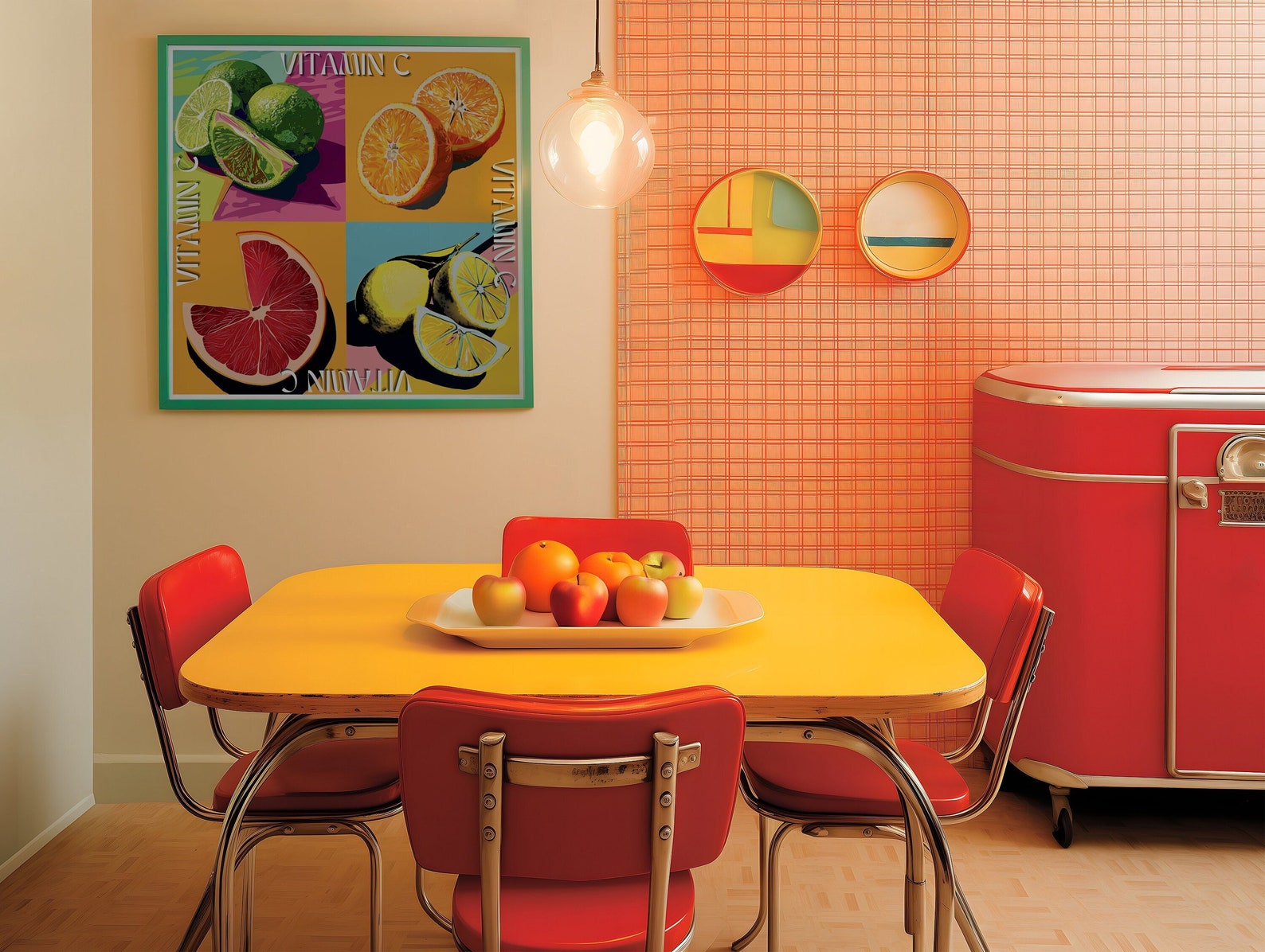 Retro Kitchen Print, Kitchen Art, Fruit Print, Cute Kitchen Decor ...