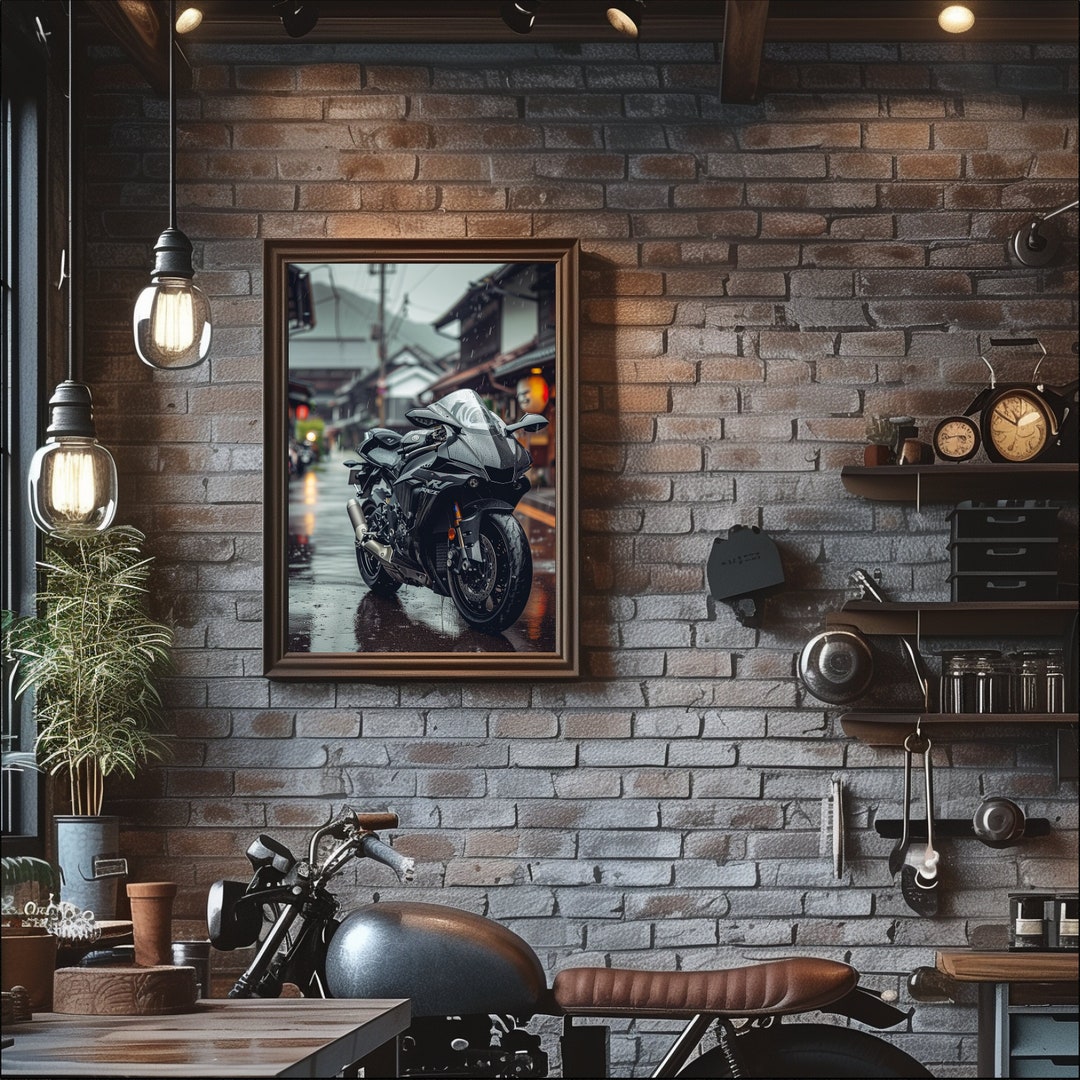 Yamaha R1 Majestic Rainfall Evocative Street Scene in Japan High ...