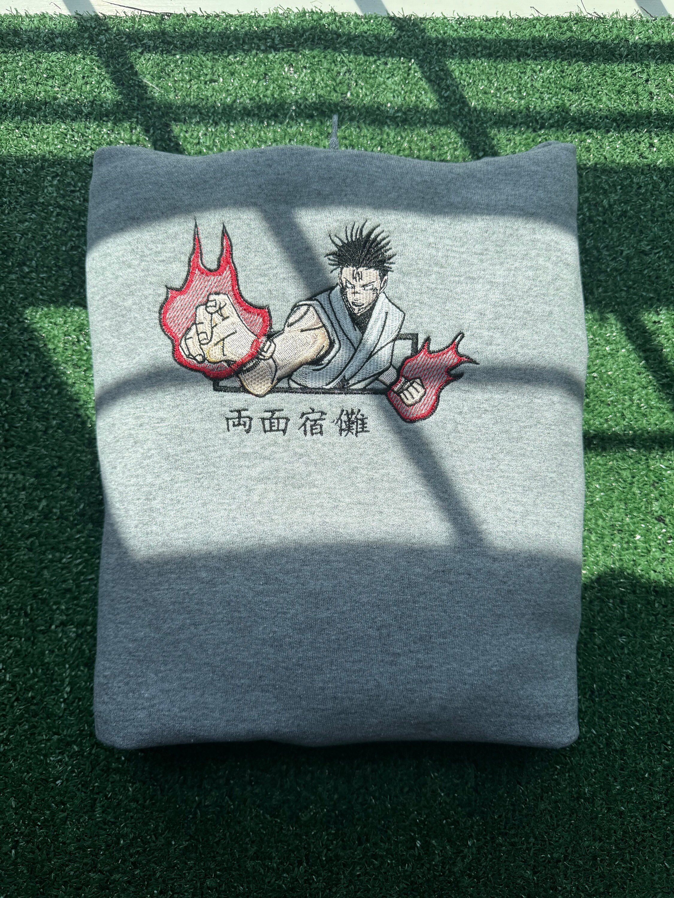 Manga Sukuna Anime Embroidered Hoodie Anime Embroidery Sweatshirt ...