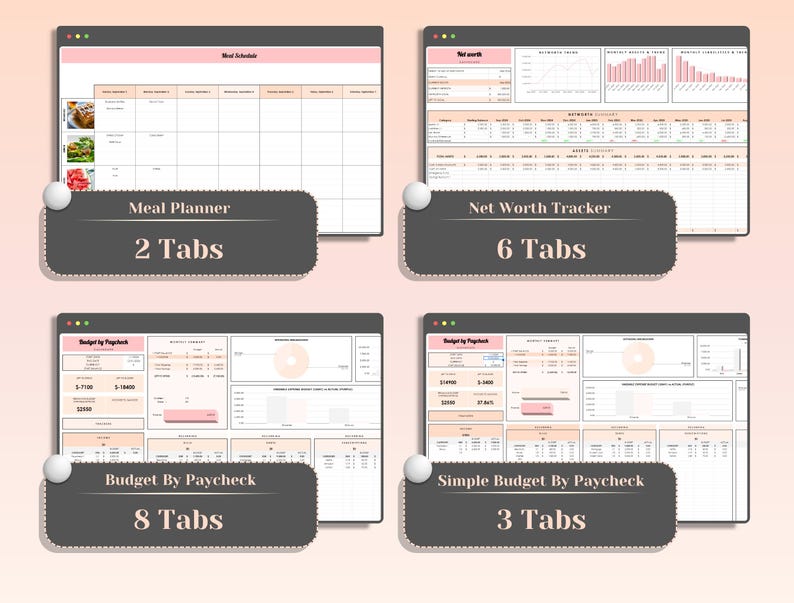 Comprehensive Financial Planning Bundle: Excel & Google Sheets Budget ...