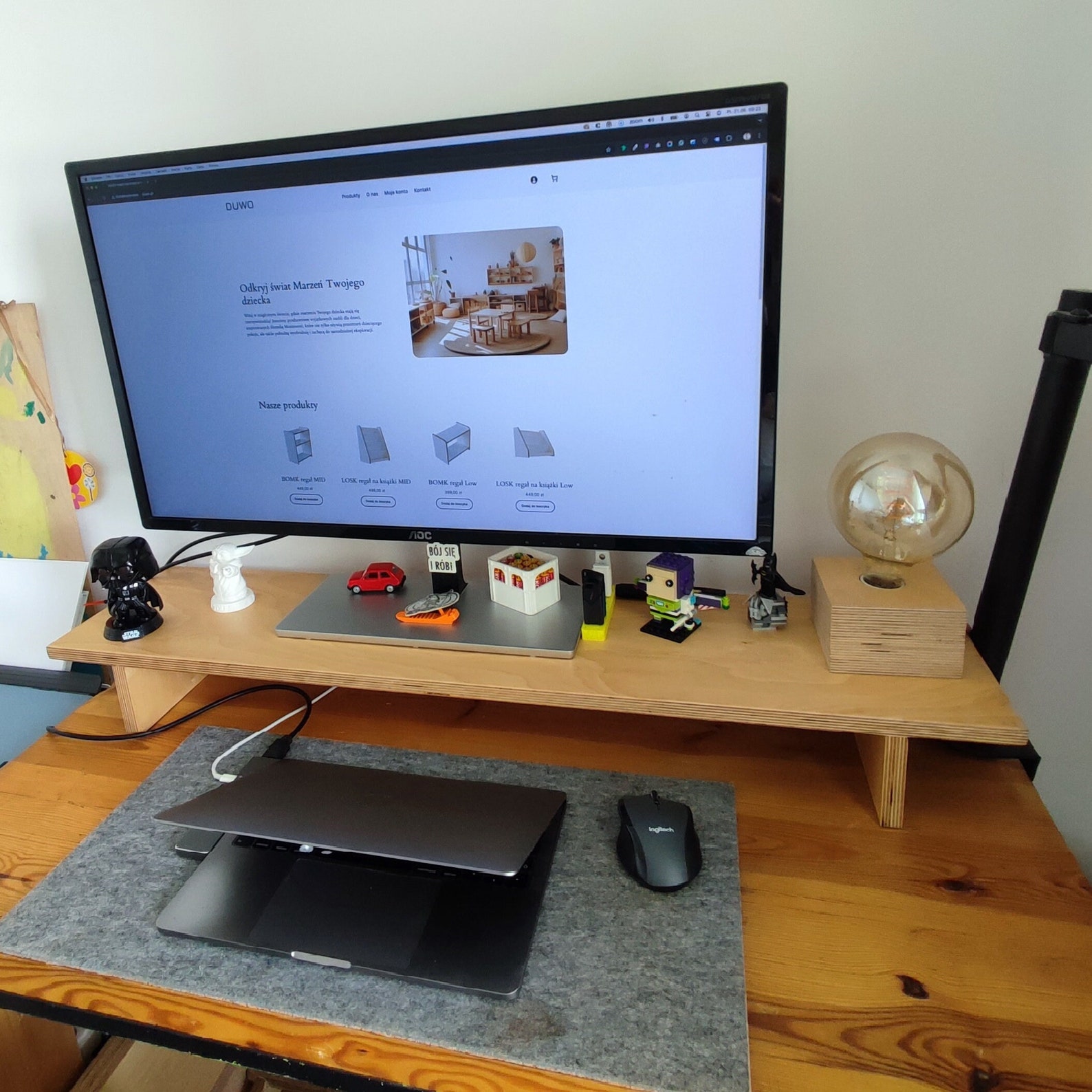 Monitor Stand Wood Plywood Minimal Design Japan Design 80x23x11 or ...
