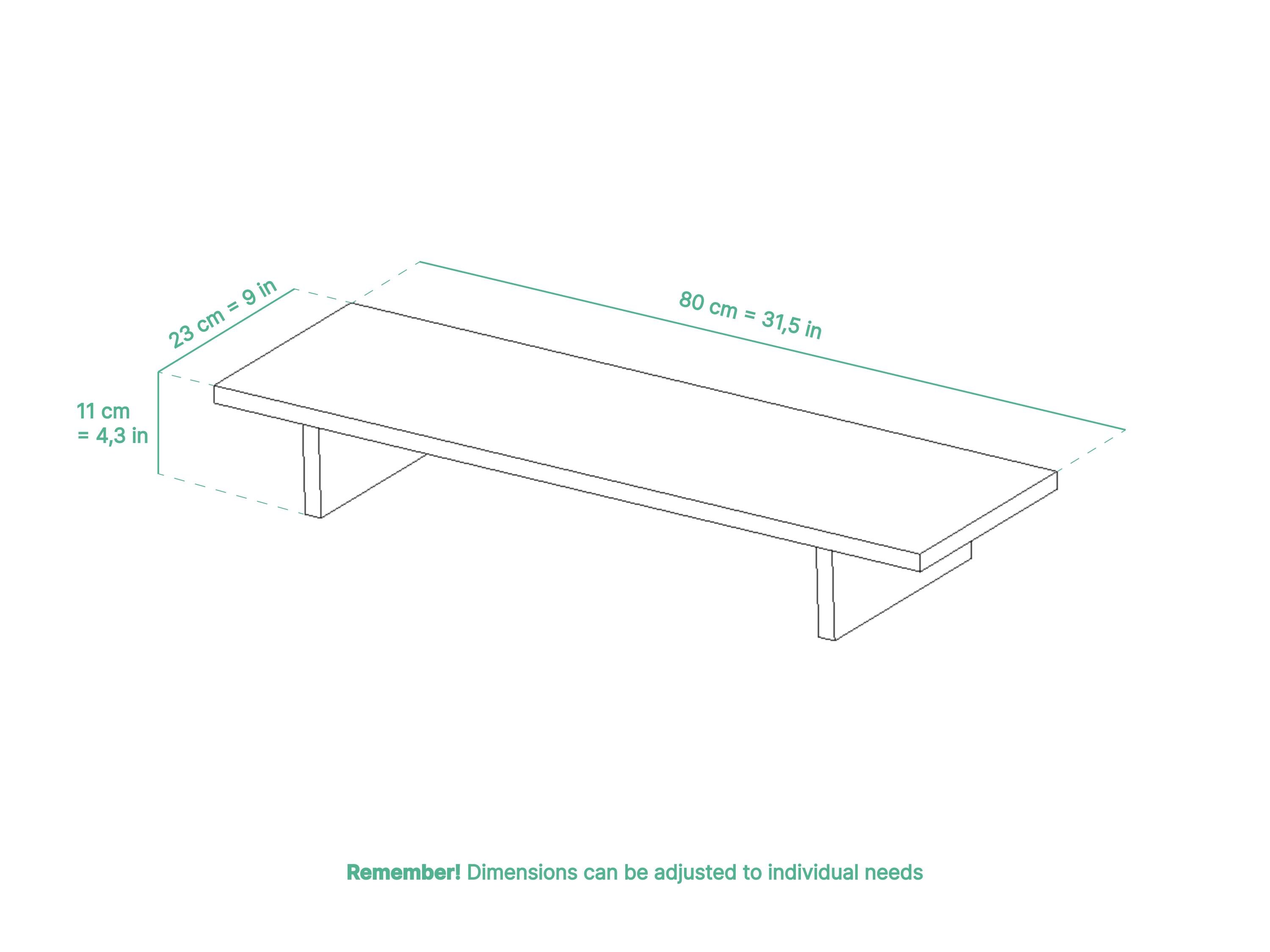 Monitor Stand Wood Plywood Minimal Design Japan Design 80x23x11 or ...