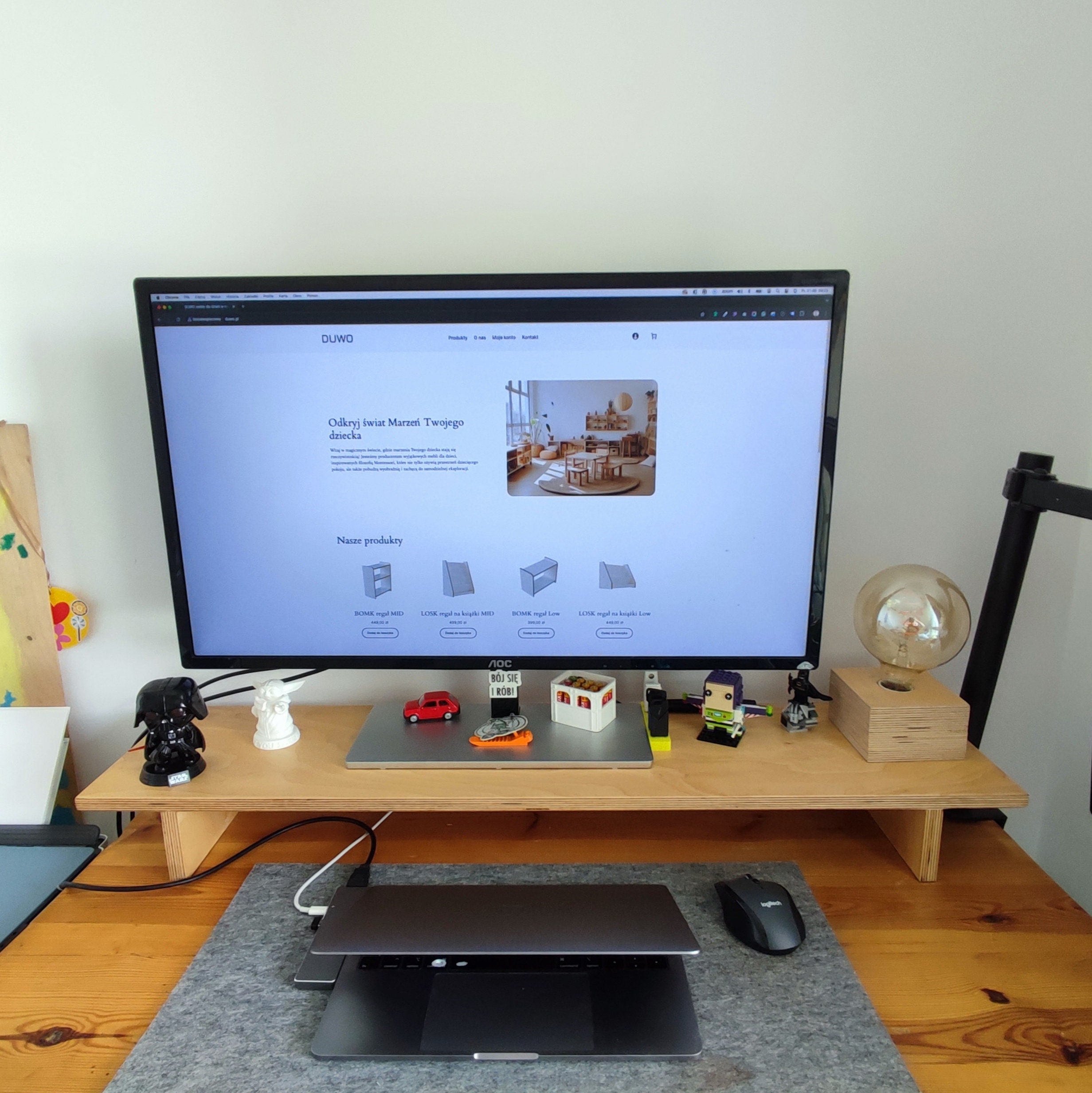 Monitor Stand Wood Plywood Minimal Design Japan Design 80x23x11 or ...